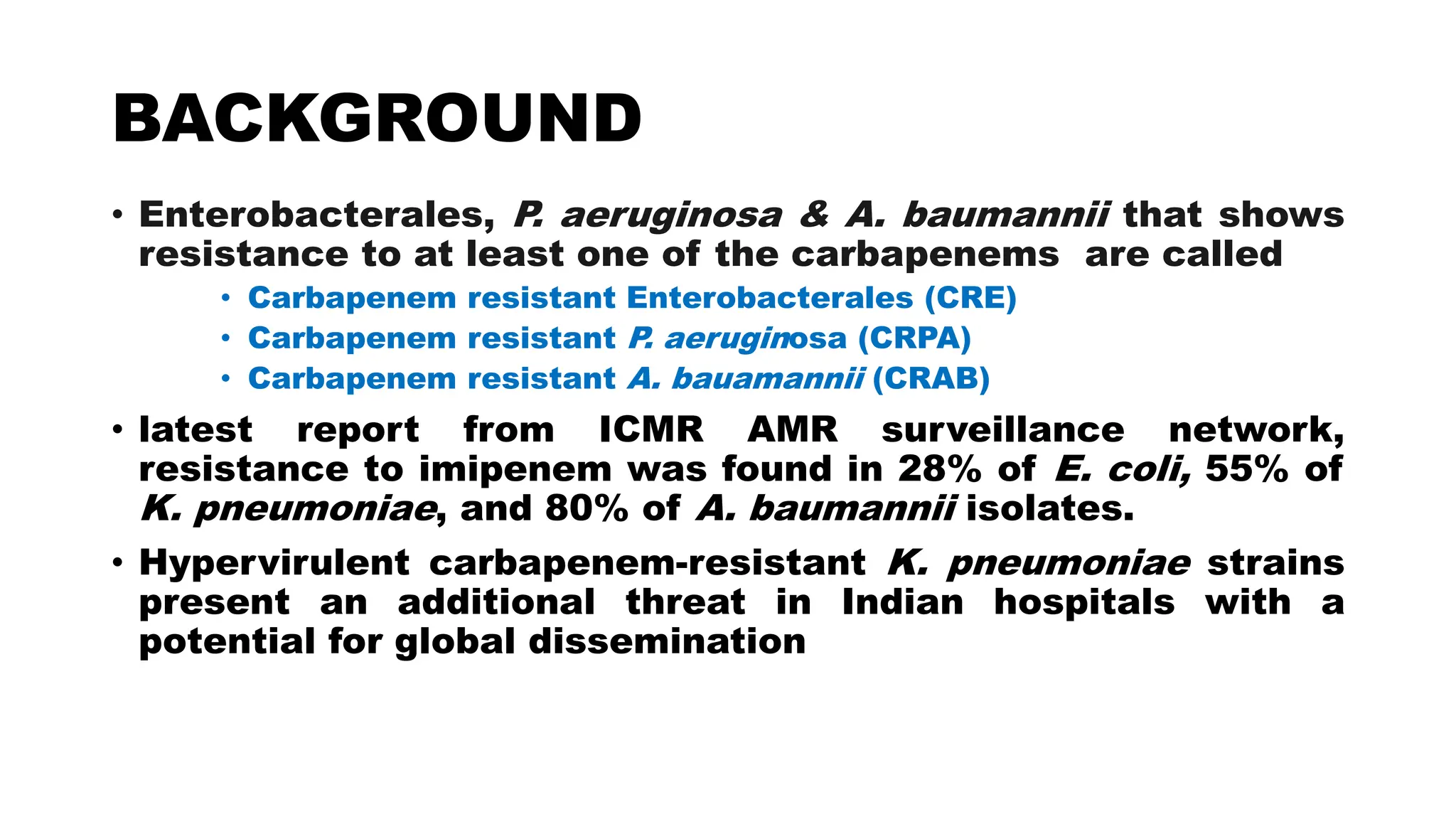 Carbapenem resistance entrobacteriaceae - ISCCM | PPTX