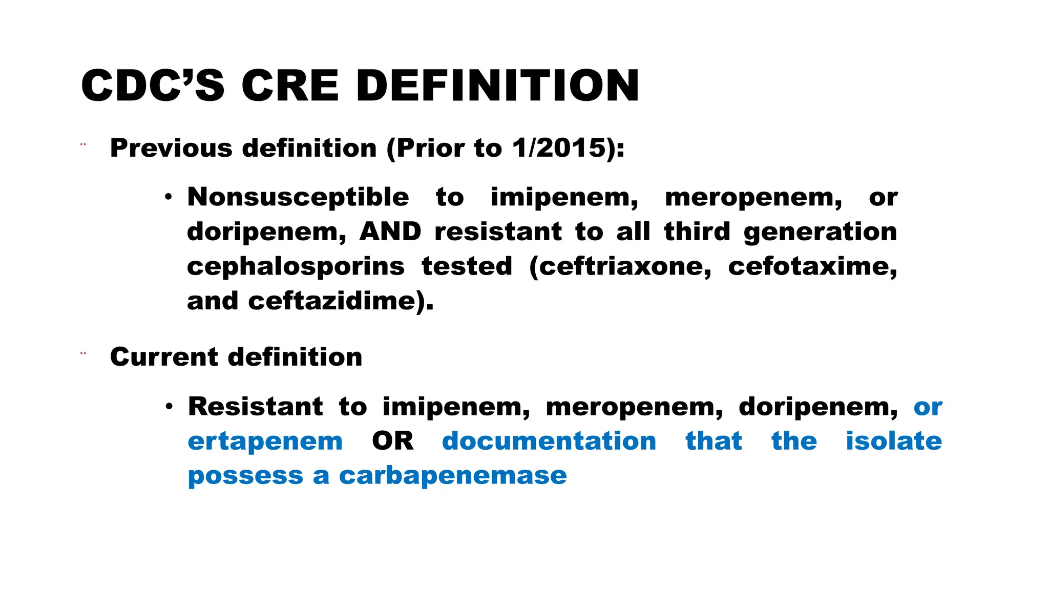 Carbapenem resistance entrobacteriaceae - ISCCM | PPTX