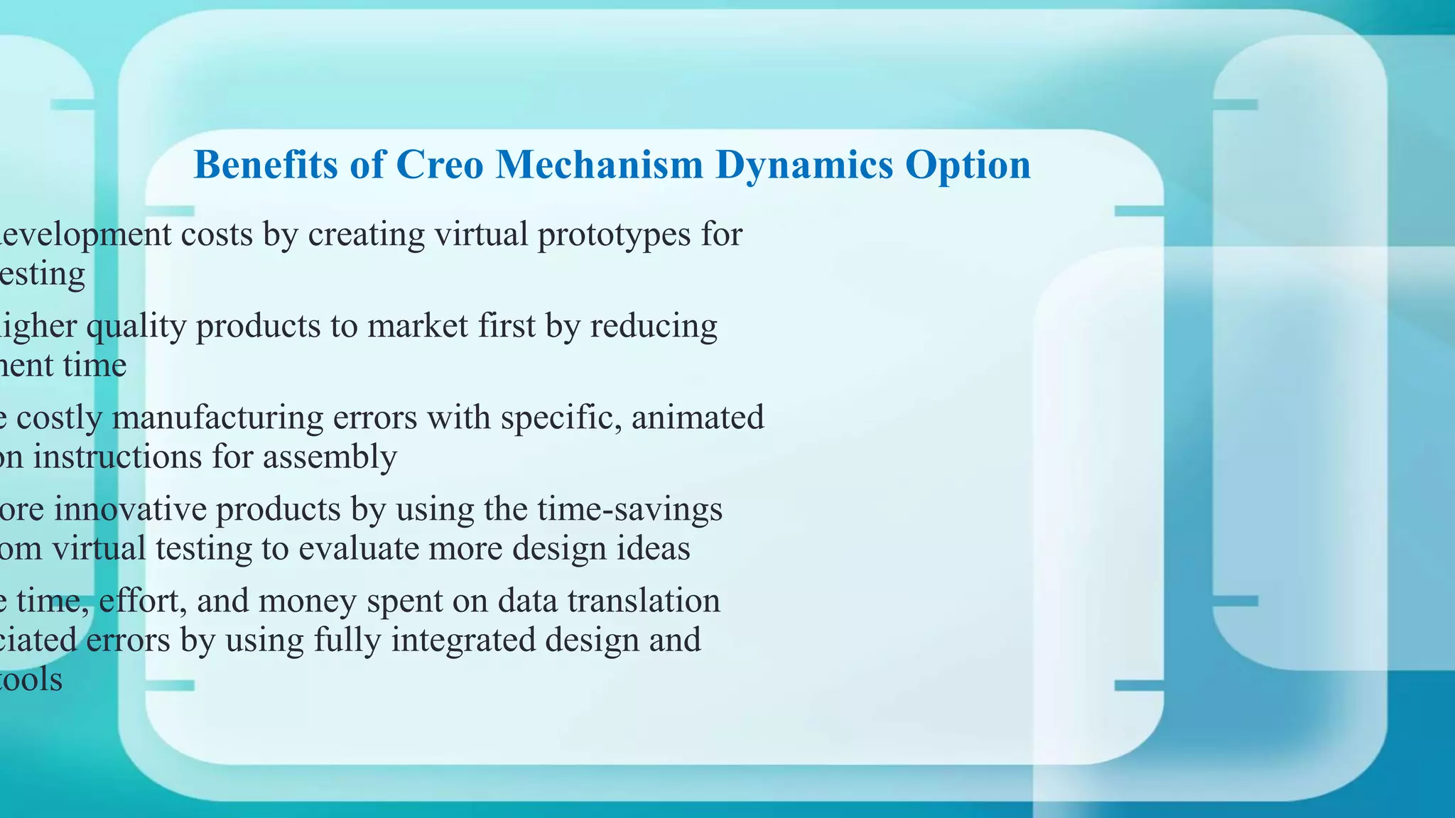 Creo mechanism (mdo) | PPTX | Motorcycles | Automotive