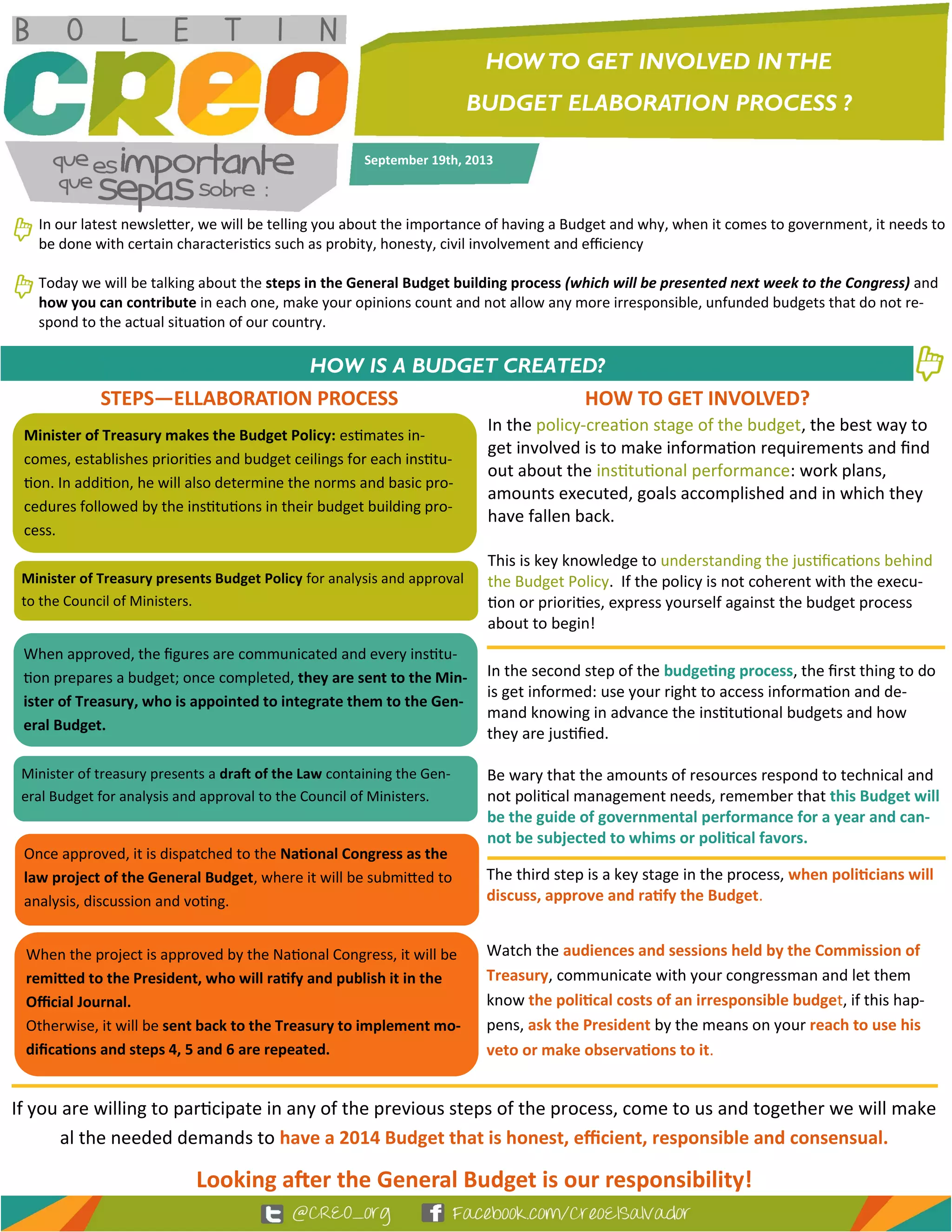 Weekly Newsletter - Budget Elaboration Process! | PDF