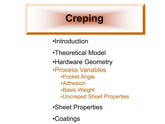 Creping. Tissue machine creping | PDF