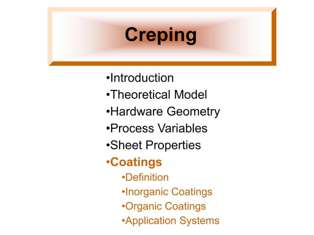 Creping. Tissue machine creping | PDF
