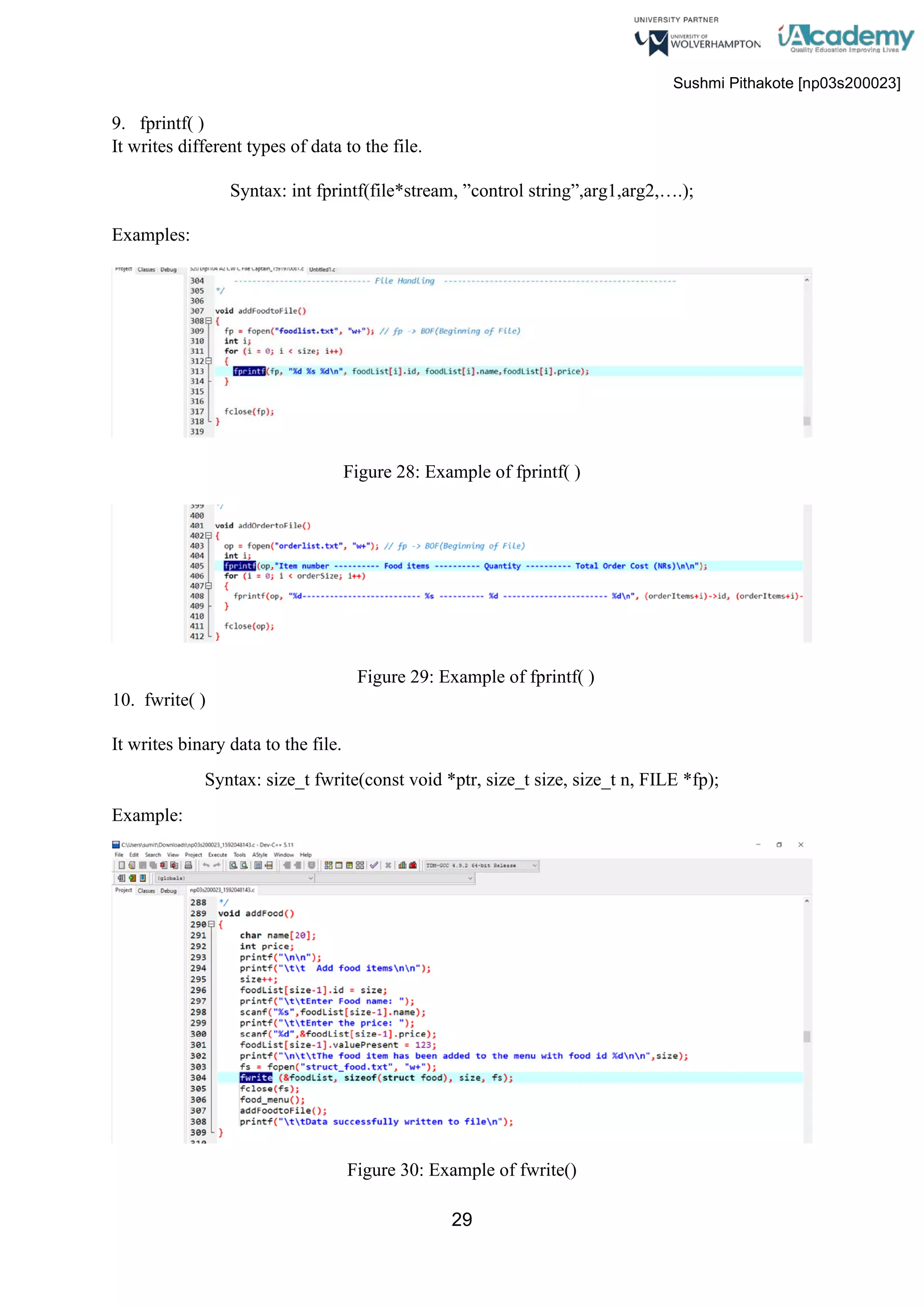 Food Order Management System using C | PDF