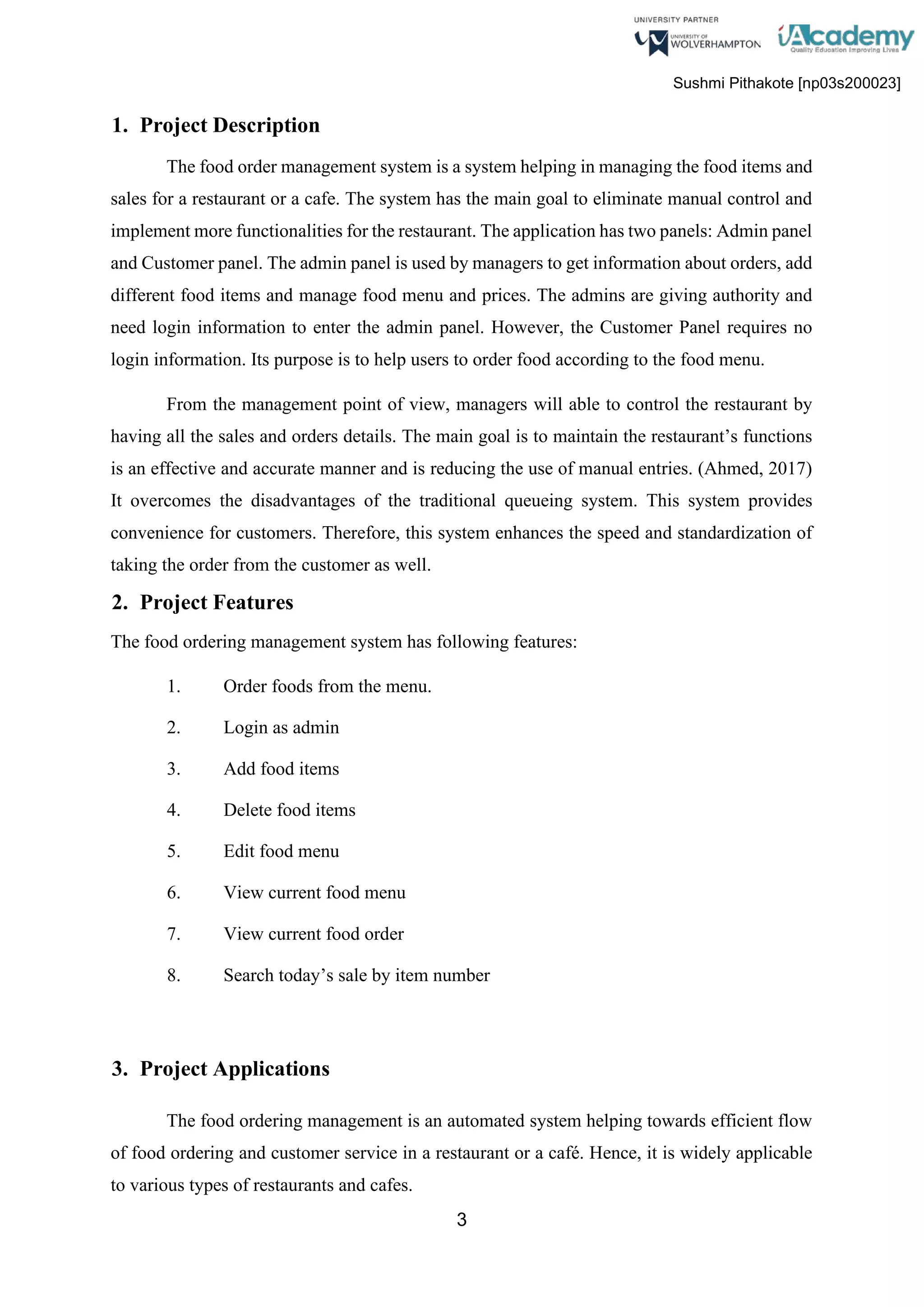 Food Order Management System using C | PDF