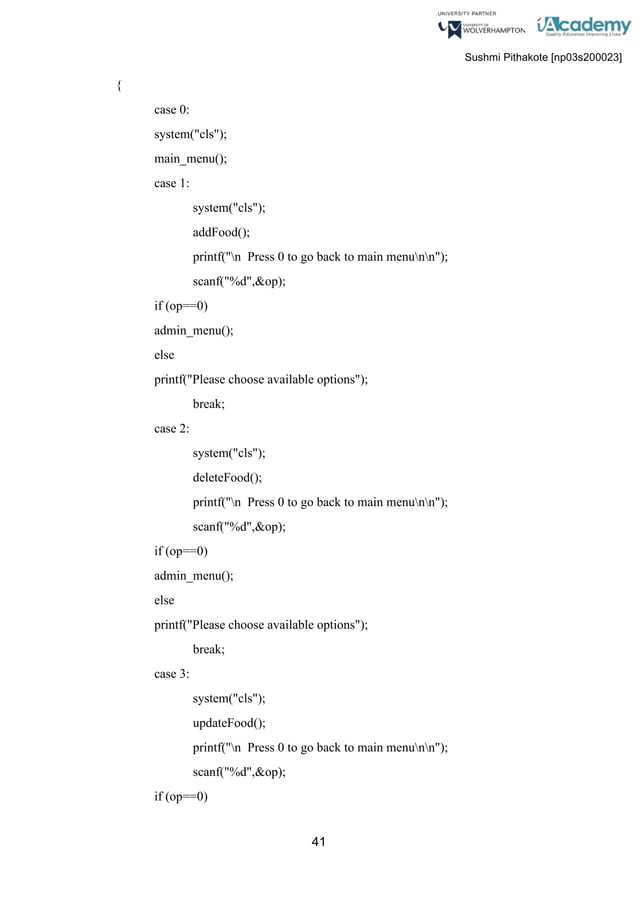Food Order Management System Using C Pdf 