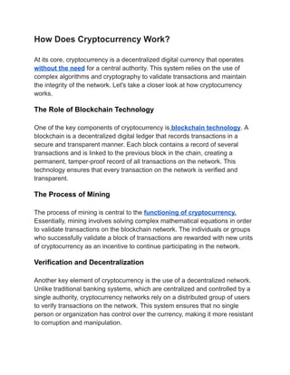 What is Cryptocurrency? | PDF