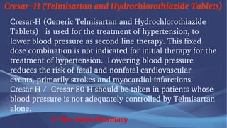 Cresar-H (Generic Telmisartan and Hydrochlorothiazide Tablets) | PDF
