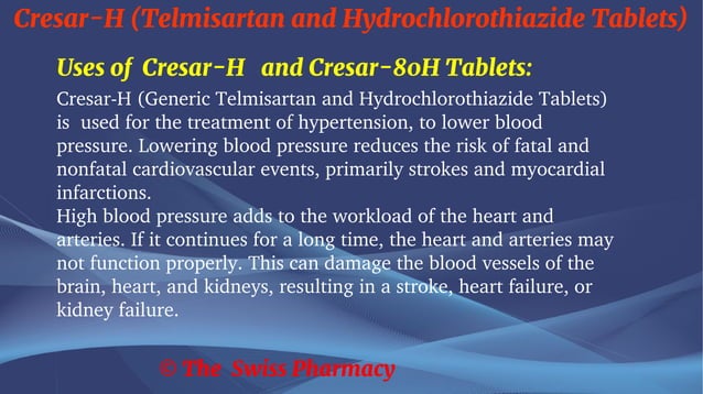 Cresar-H (Generic Telmisartan and Hydrochlorothiazide Tablets) | PDF ...