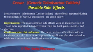 Cresar (Generic Telmisartan Tablets) | PDF