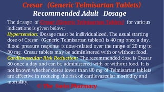 Cresar (Generic Telmisartan Tablets) | PDF