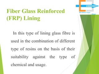 Crescent PPG/FRP lining services Bhopal | PPT