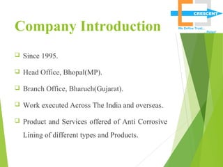Crescent PPG/FRP lining services Bhopal | PPT