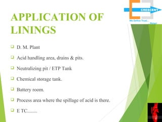 Crescent PPG/FRP lining services Bhopal | PPT