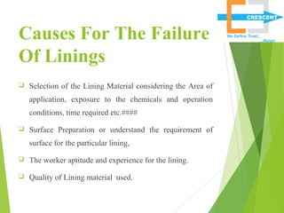 Crescent PPG/FRP lining services Bhopal | PPT