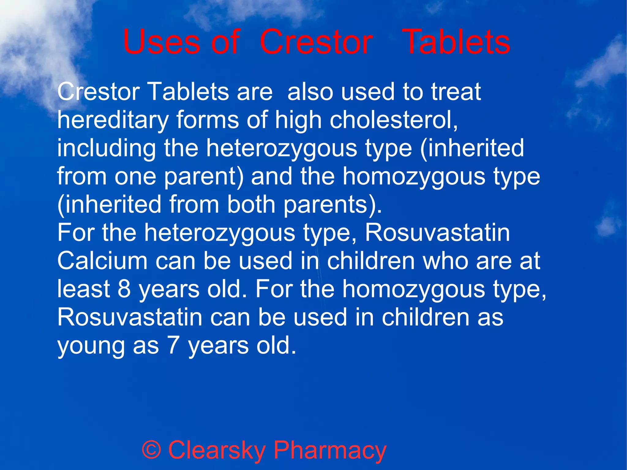 Crestor (Rosuvastatin Tablets) | ODP