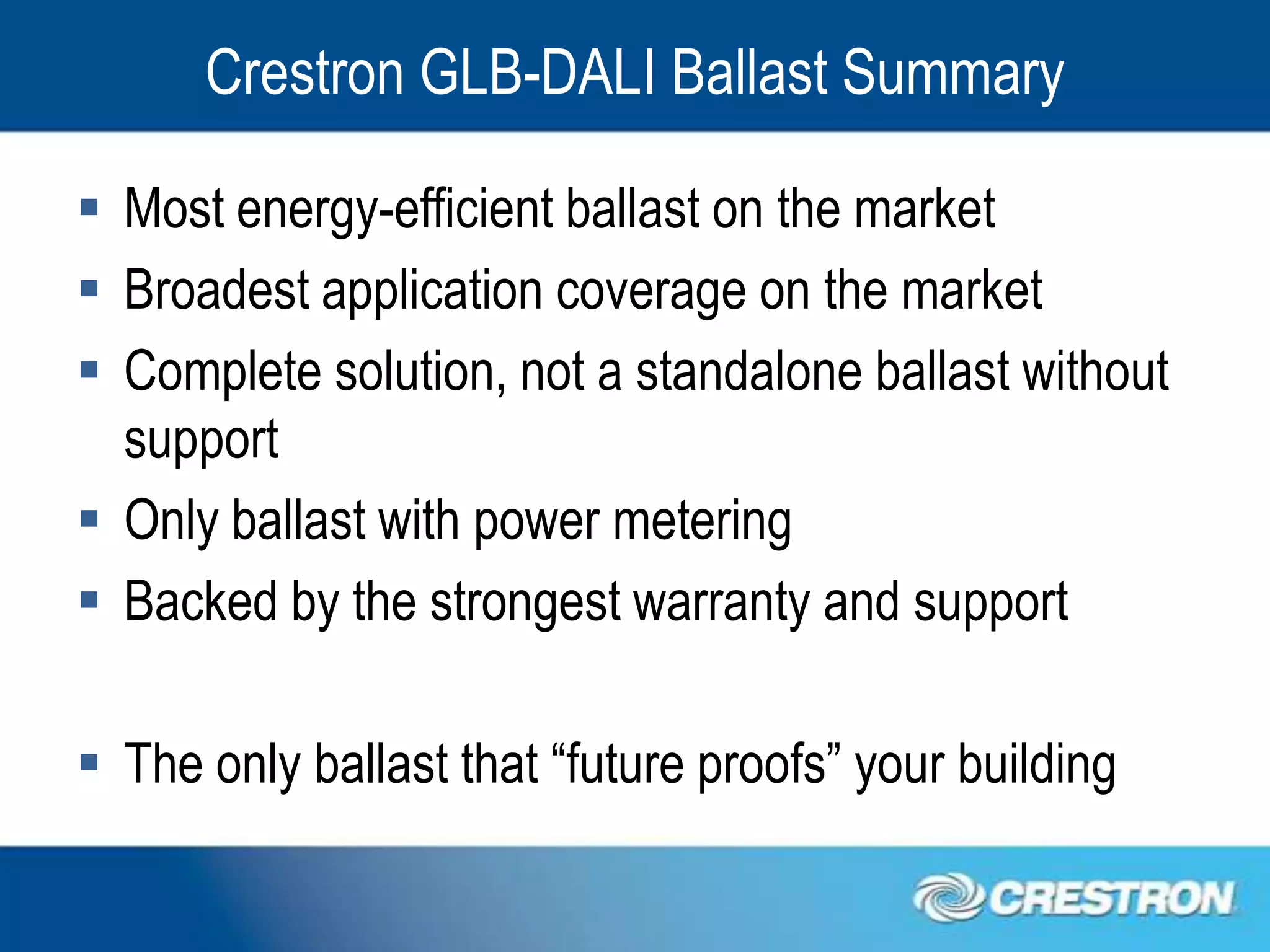 The Crestron DALI Ballast Solution | PPTX