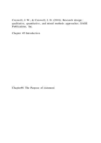 Creswell, J. W., & Creswell, J. D. (2018). Research design qualit | PDF