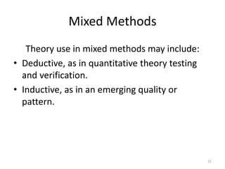 Creswell on theory | PPT