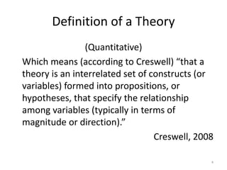 Creswell on theory | PPT