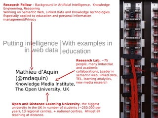 Putting Intelligence in Open Data - With examples in education | PPT