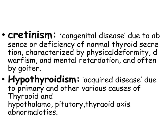 Cretinism & hypothyroidism in children | PPTX