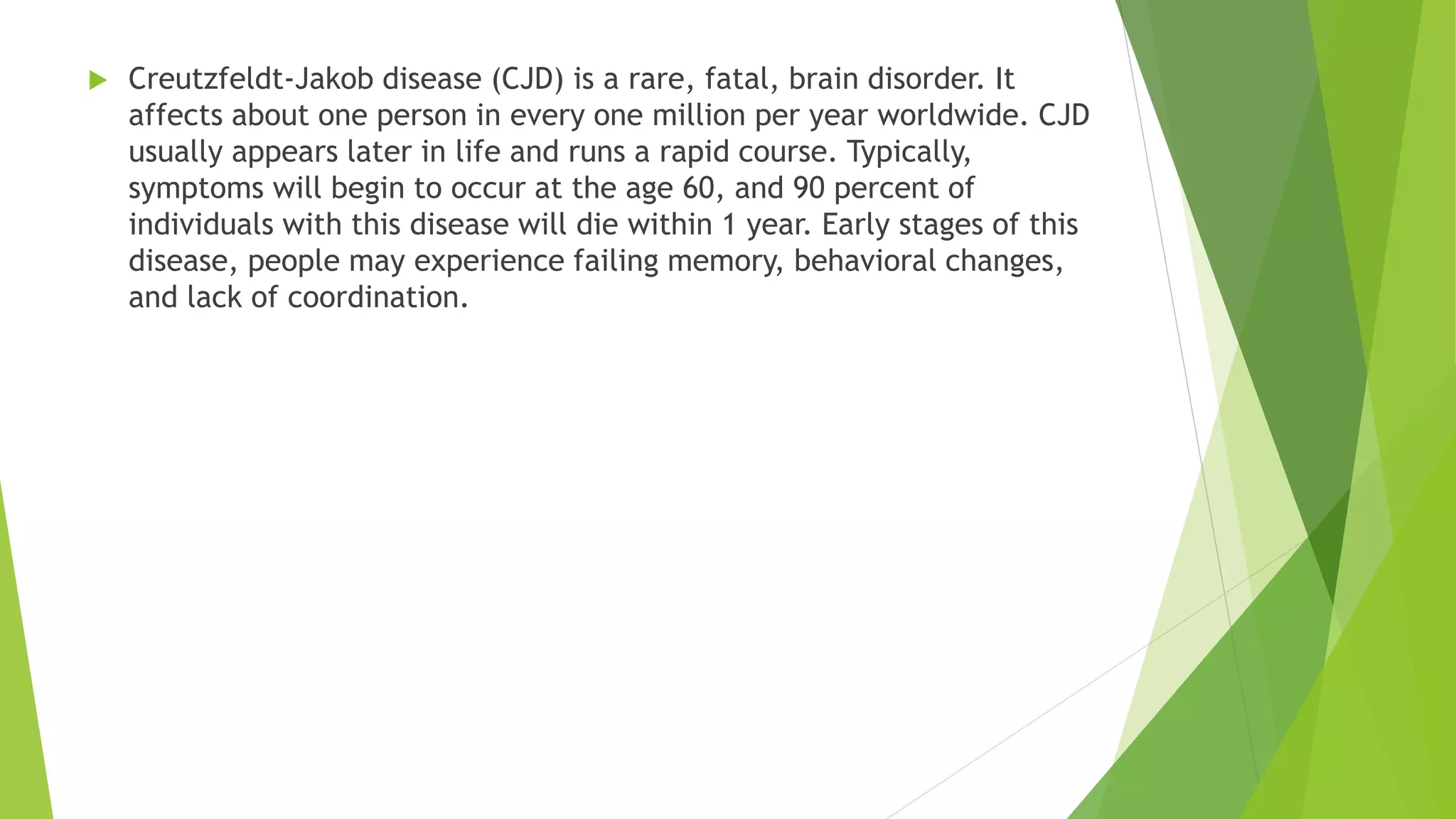 Creutzfeldt jakob disease | PPTX