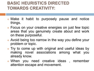 methods and tools for directed creativity | PPTX