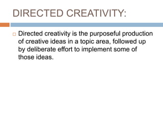 methods and tools for directed creativity | PPTX