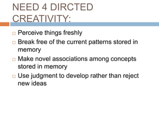 methods and tools for directed creativity | PPTX