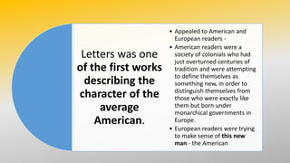 Creveceour – letters from an american farmer | PPTX