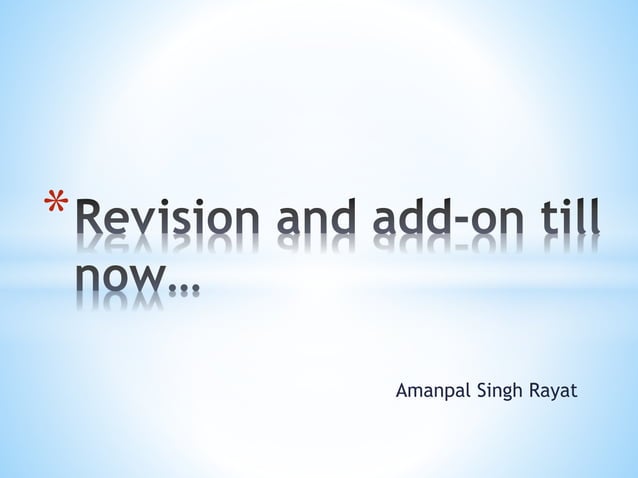 C++ revision add on till now | PPTX