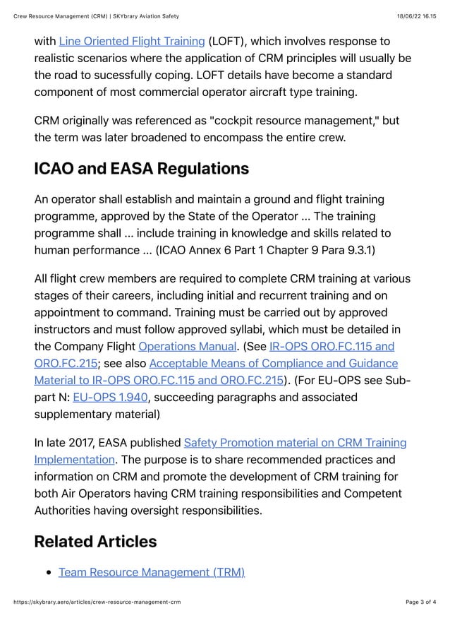Crew Resource Management (CRM) | SKYbrary Aviation Safety.pdf | Air ...