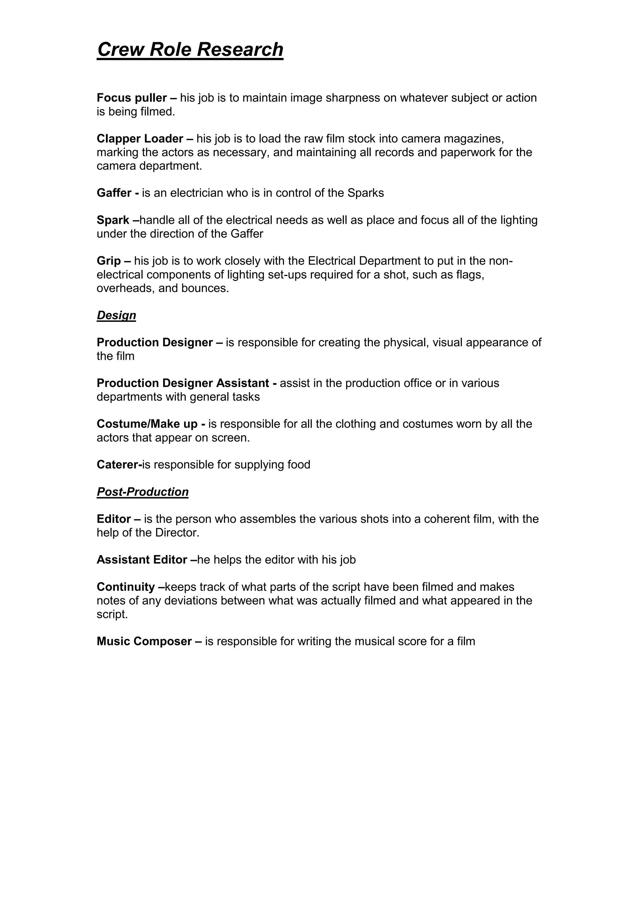 Crew roles research | DOCX