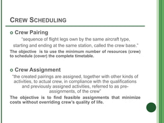 Crew scheduling | PPTX