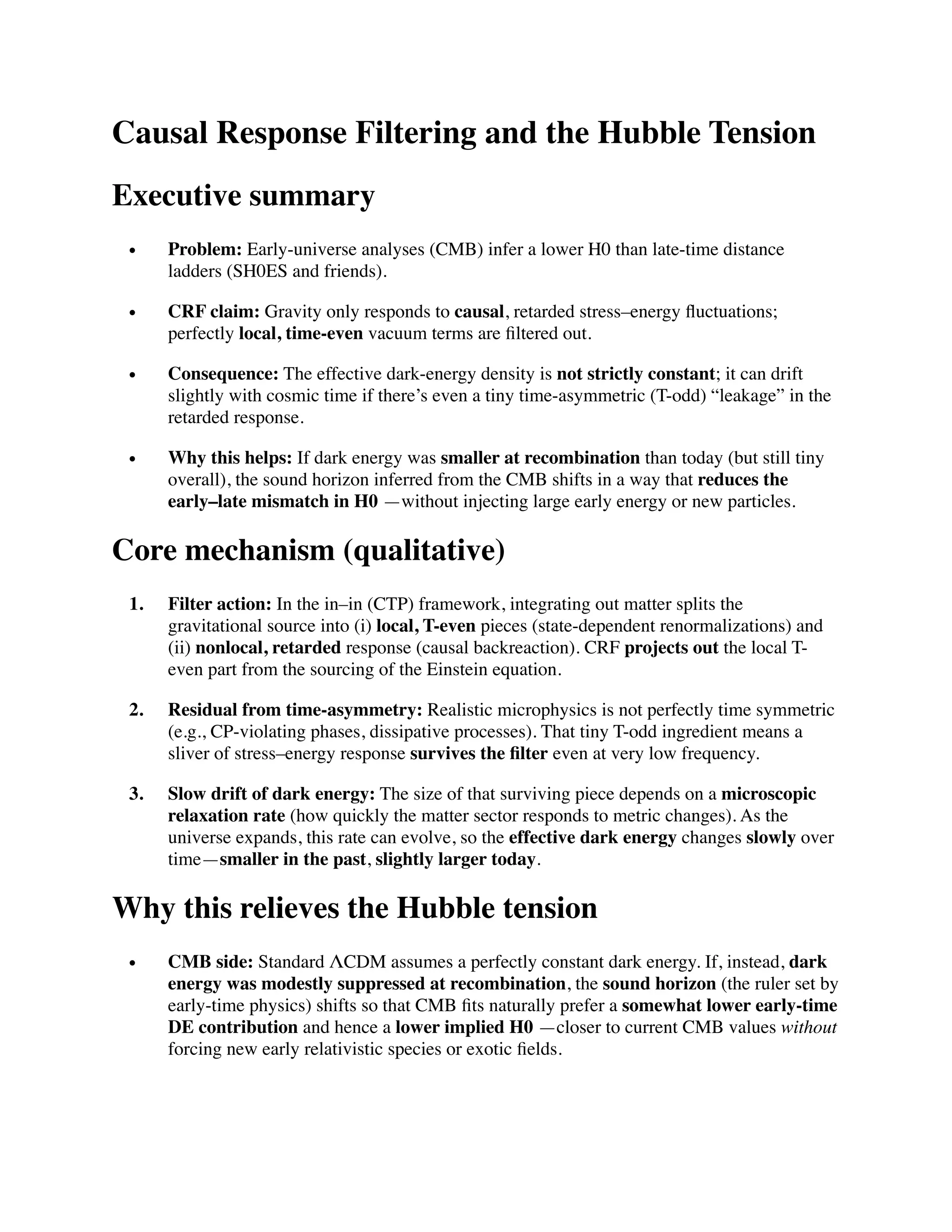 CRF and Hubble Tension application paper | PDF