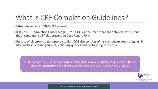 CRF / e-CRF Completion Guidline (CCG).pptx | Technology & Computing