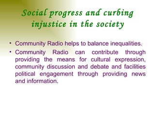 COMMUNITY RADIO FOR SOCIAL CHANGE | PPT