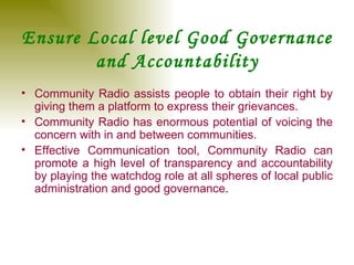 COMMUNITY RADIO FOR SOCIAL CHANGE | PPT