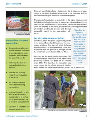 CRFM Aquaculture Newsletter - Envi Sci Unit2 | PDF