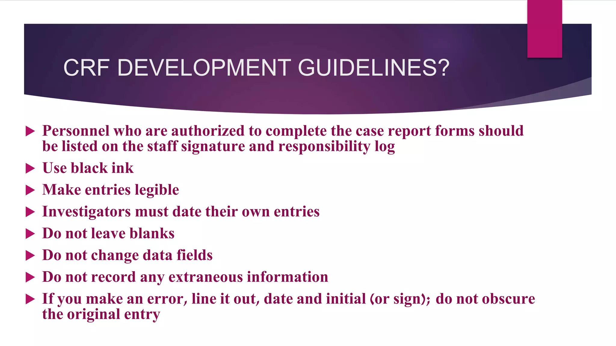 Case Report Form (CRF) | PPTX