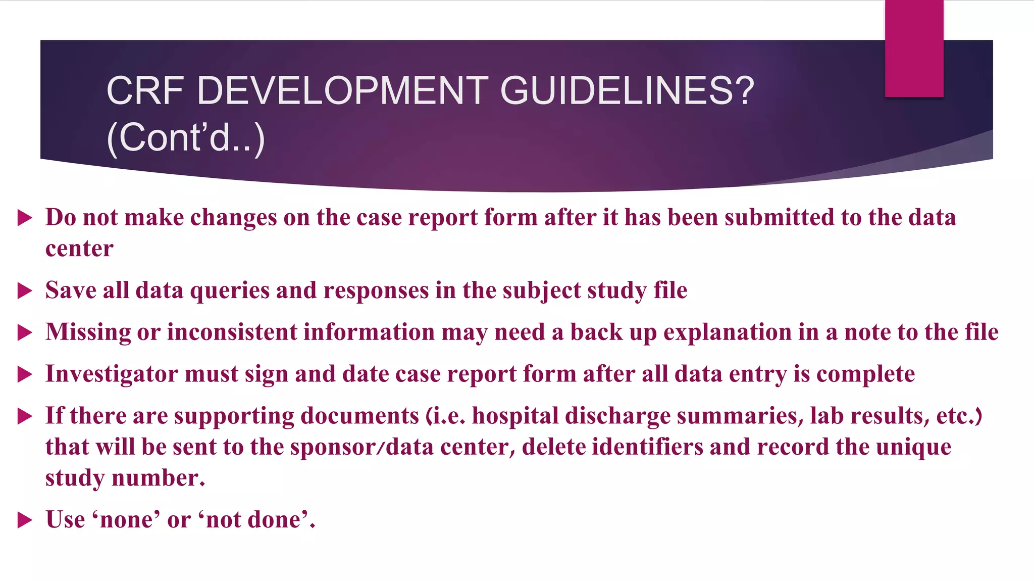 Case Report Form (CRF) | PPTX