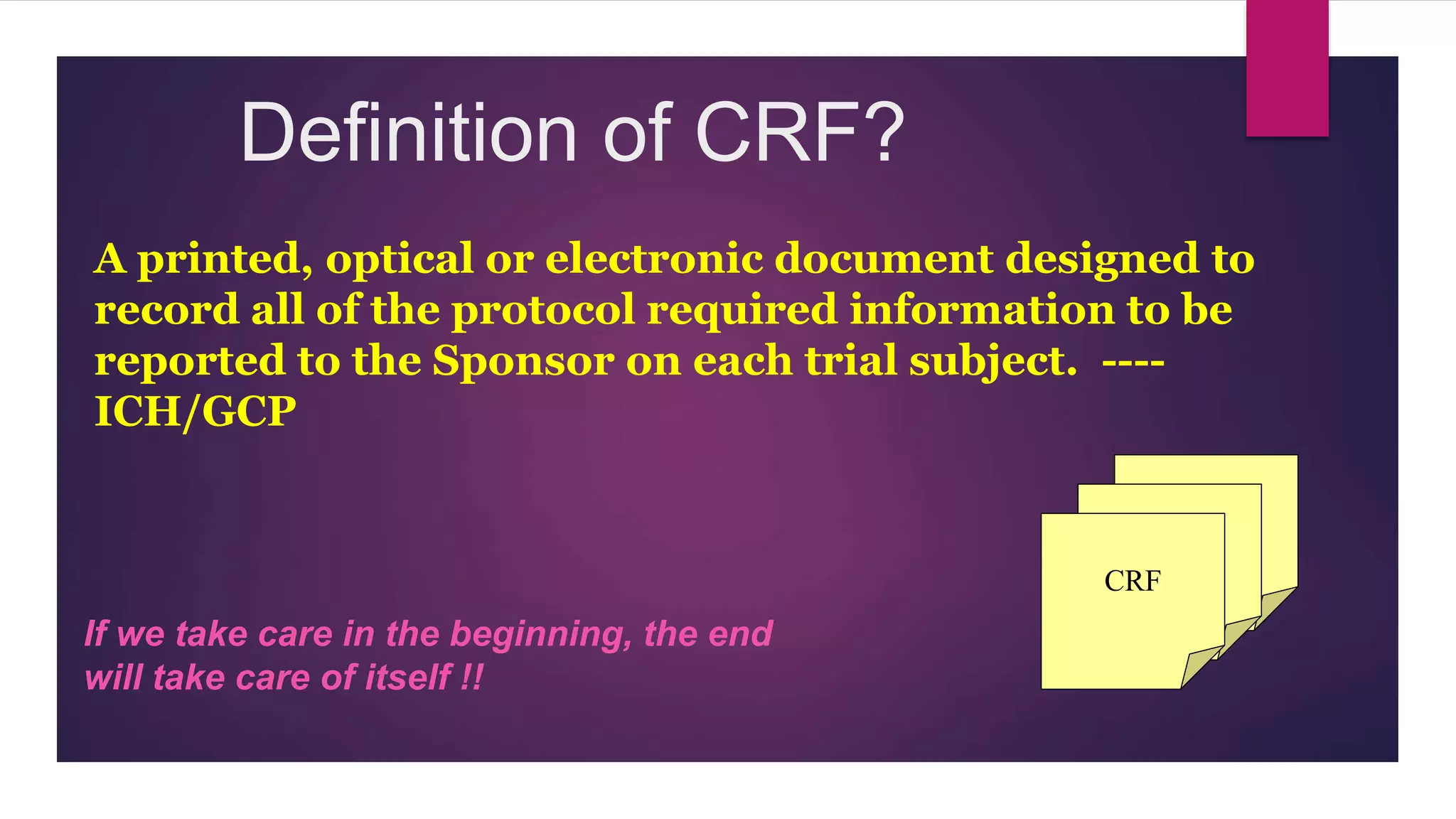 Case Report Form (CRF) | PPTX