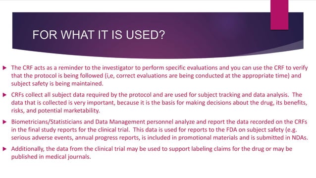 Case Report Form (CRF) | PPTX | Medical Tests | Medical Health