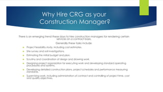 CRG DevCo's Construction Management Benefits | PPT