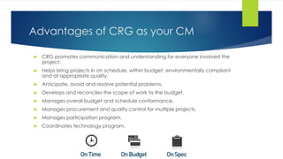 CRG DevCo's Construction Management Benefits | PPT