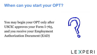What you should know about OPT | PPT