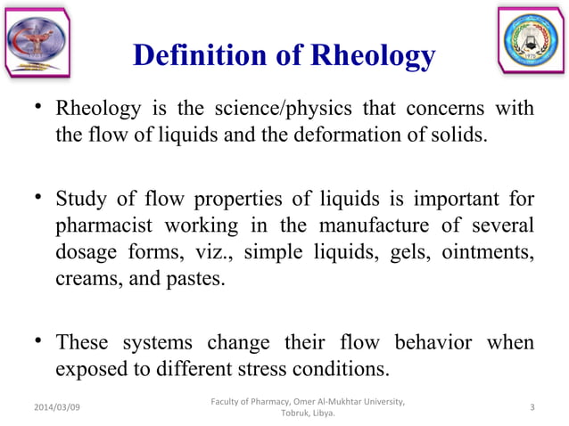 Rheology | PPT | Chemistry | Science