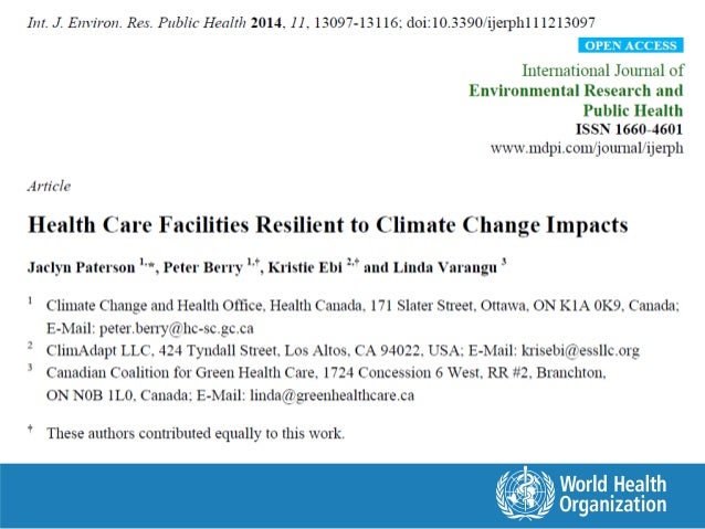 What Does “climate Resilient Health Systems” And “green And Smart Hea…