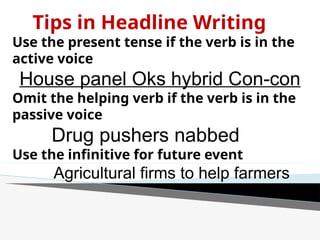 copy reading and headline writing in FIL | PPTX