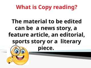 copy reading and headline writing in FIL | PPTX | Books and Literature